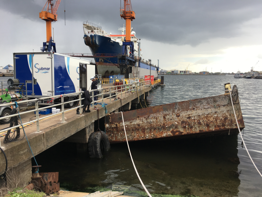 Salvaging a World War II pontoon - Submar | Subsea Services